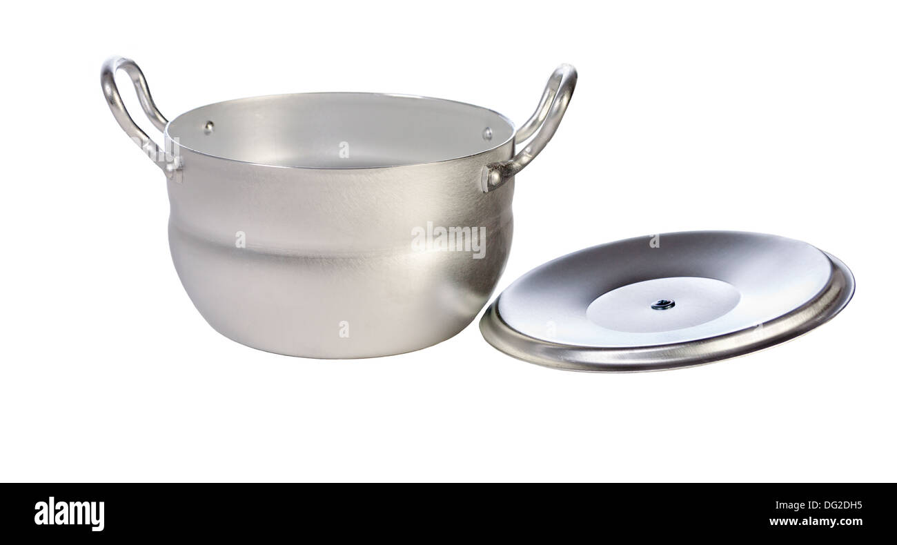 metal pan isolated on a white background Stock Photo - Alamy