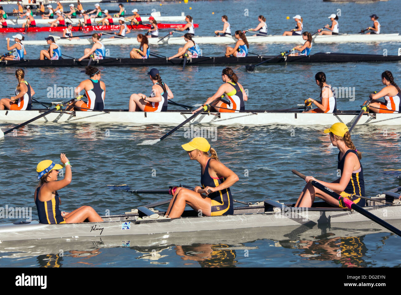 Royal Henley Regatta, rowers at the gate ready for a meet Stock Photo ...