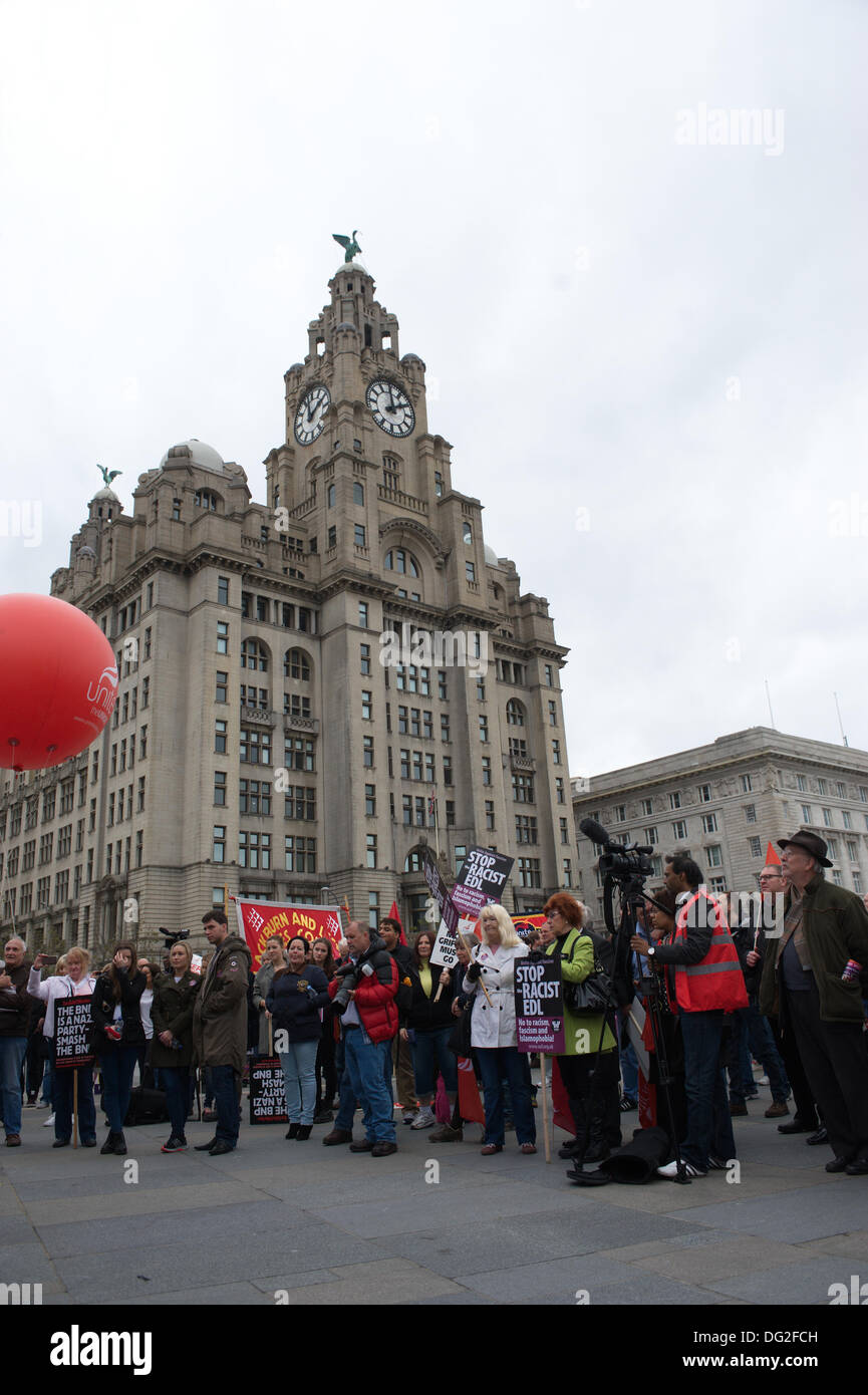 Liverpool, England, UK. Saturday 12th October 2013. Rally at Pierhead ...