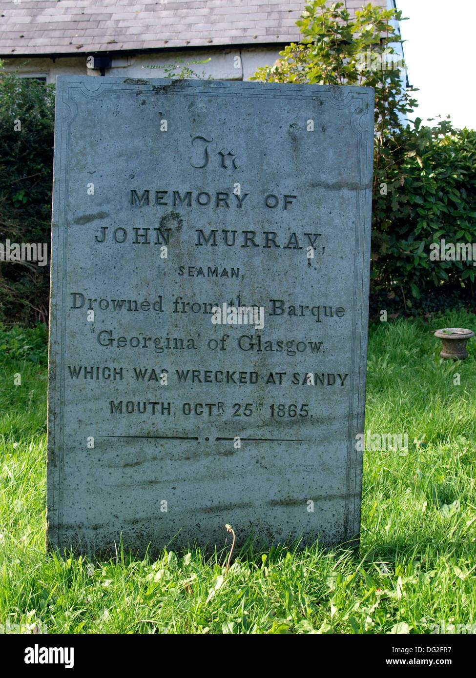 Grave of seaman who drowned when the Barque Georgina of Glasgow was ...