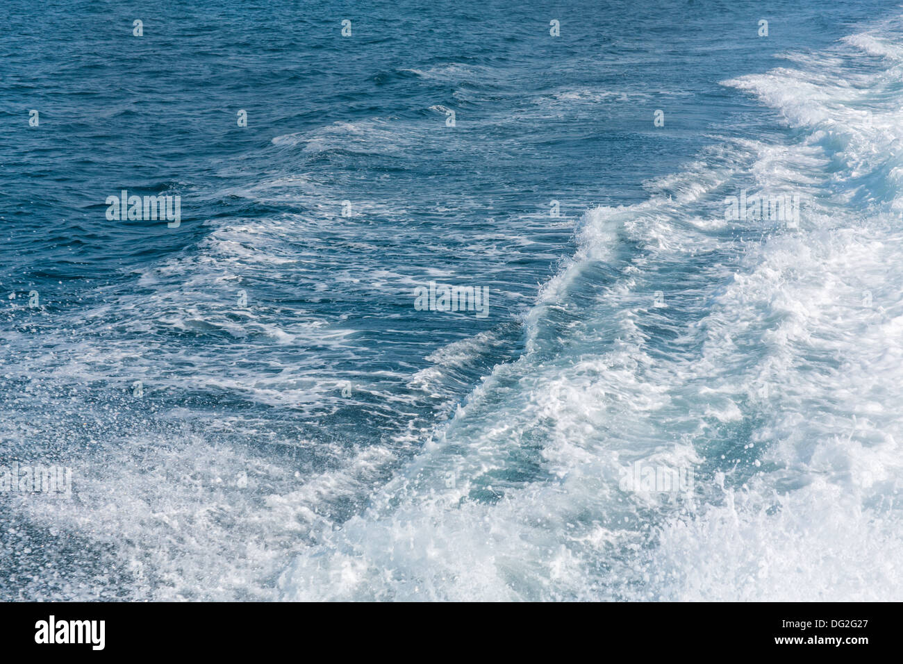 Wavy sea water - the way after the ferryboat Stock Photo - Alamy