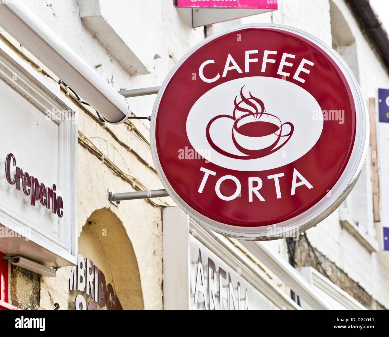 Caffee Torta sign, Cambridge, England Stock Photo - Alamy