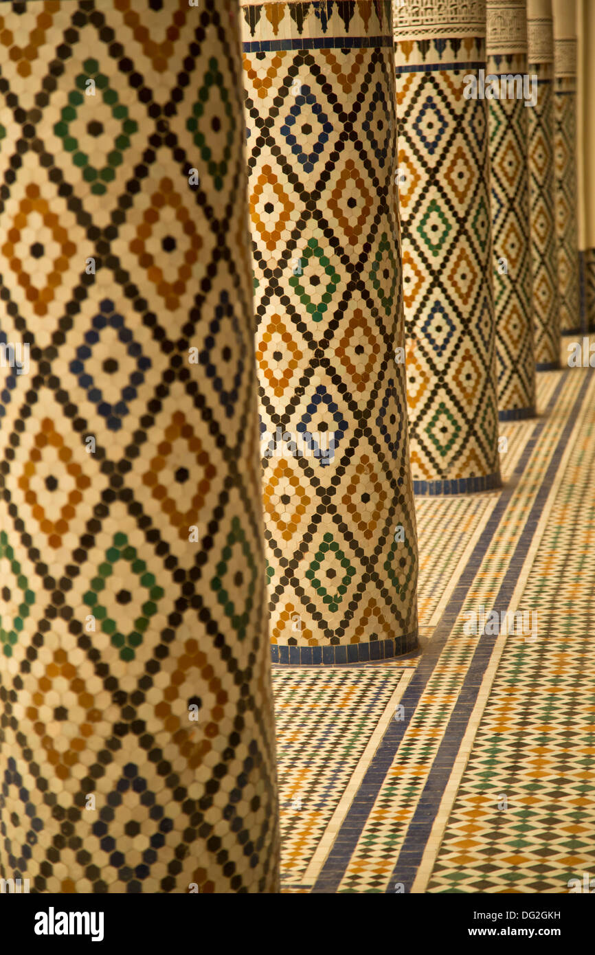 Columns with Moroccan tiles Stock Photo - Alamy