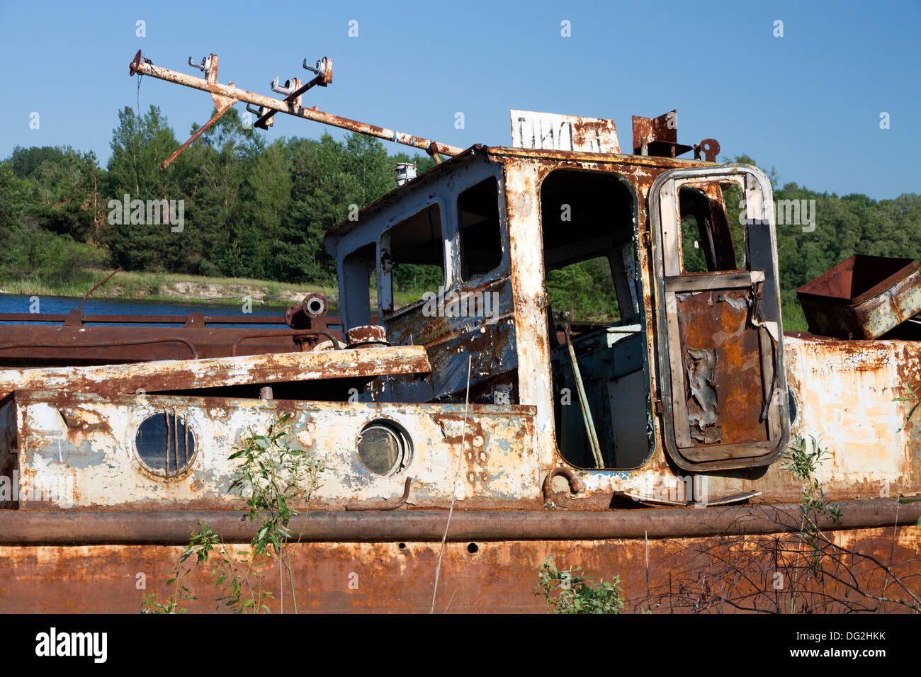 Rusting boats at Chernobyl Stock Photo - Alamy