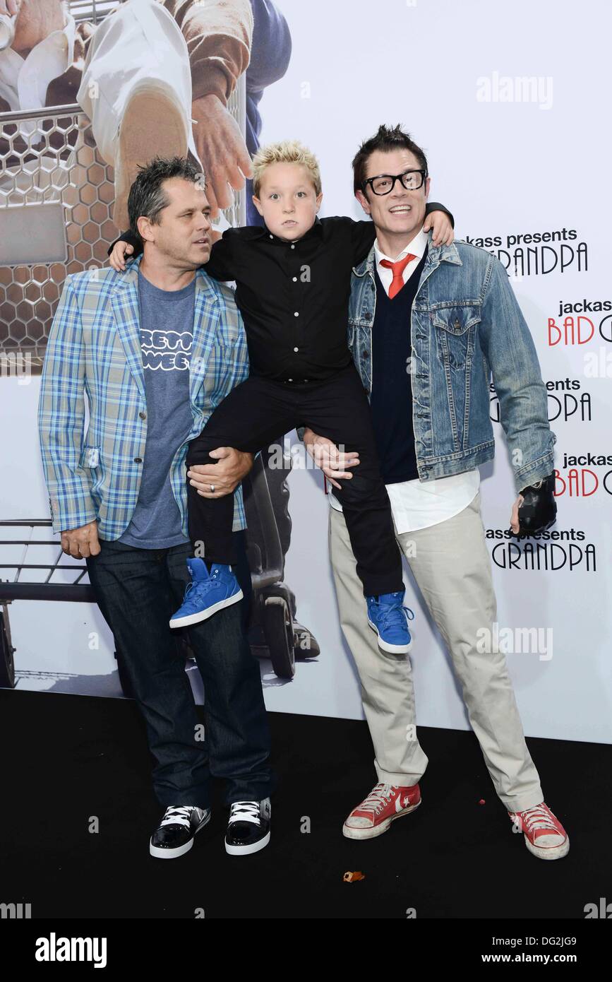 Berlin, Germany. 11th Oct, 2013. Jeff Tremaine, Jackson Nicoll and ...