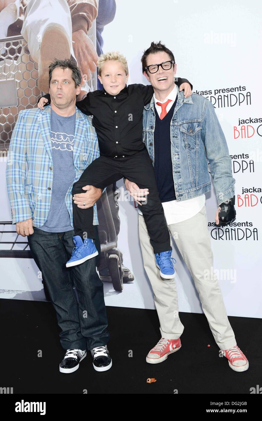 Berlin, Germany. 11th Oct, 2013. Jeff Tremaine, Jackson Nicoll and ...