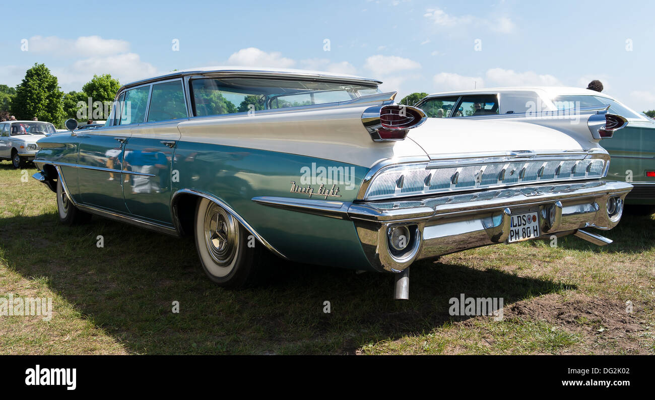 Full-size car Oldsmobile 98 (Fifth generation), rear view Stock Photo ...