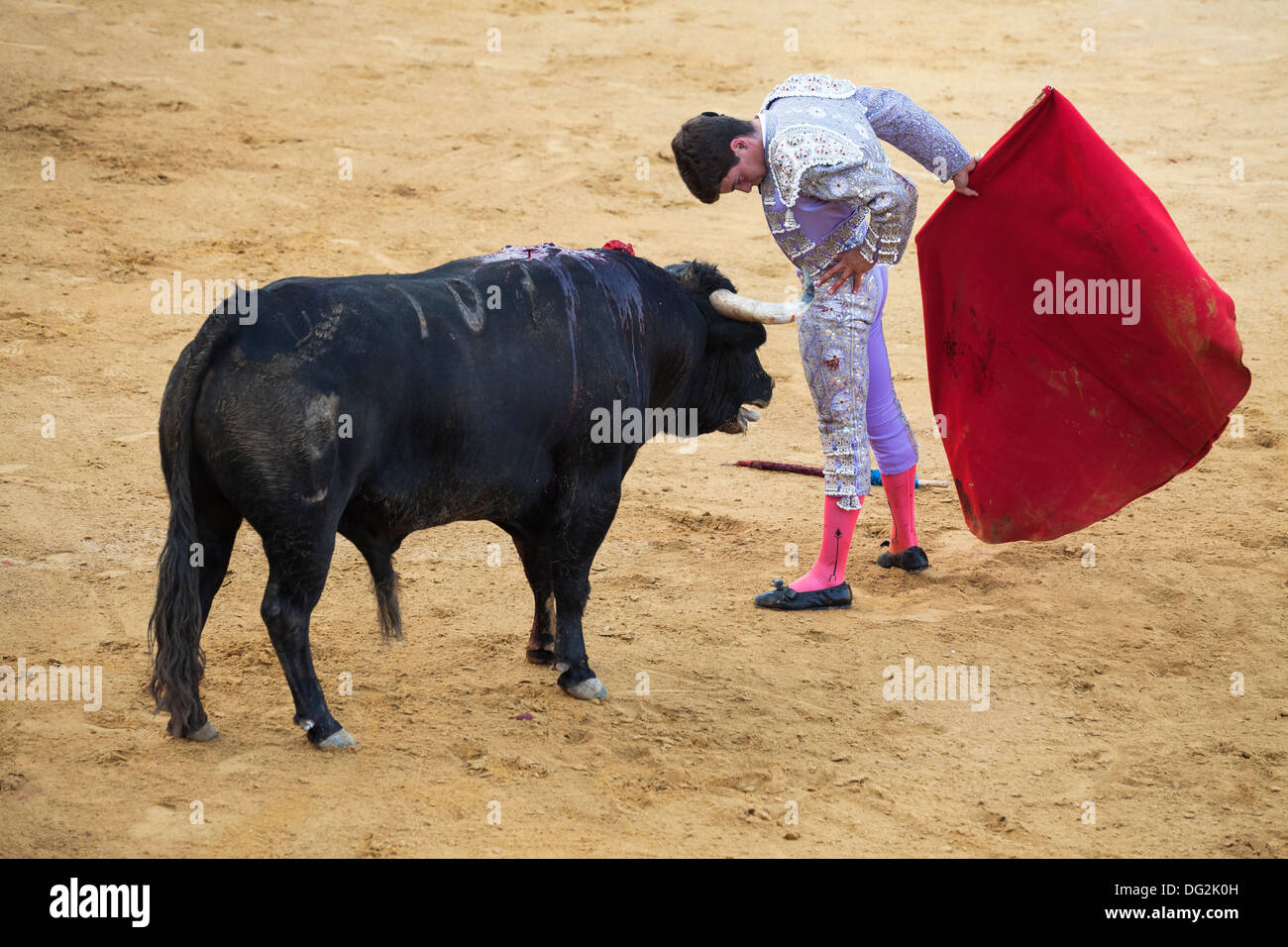 Traditional Spanish bullfighting on July 19, 2013 in La Linea de la ...
