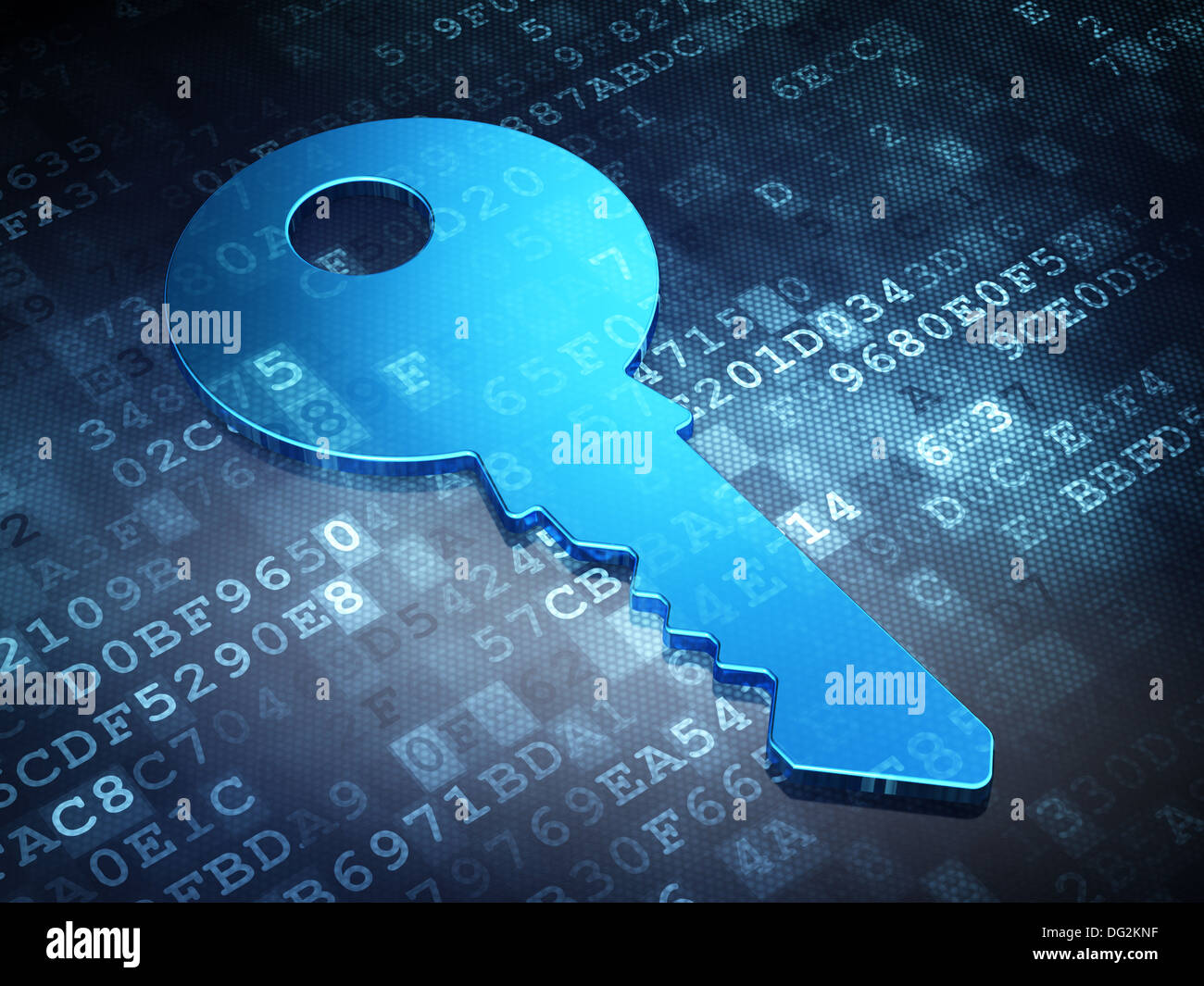 Protection concept: Blue Key on digital background Stock Photo - Alamy