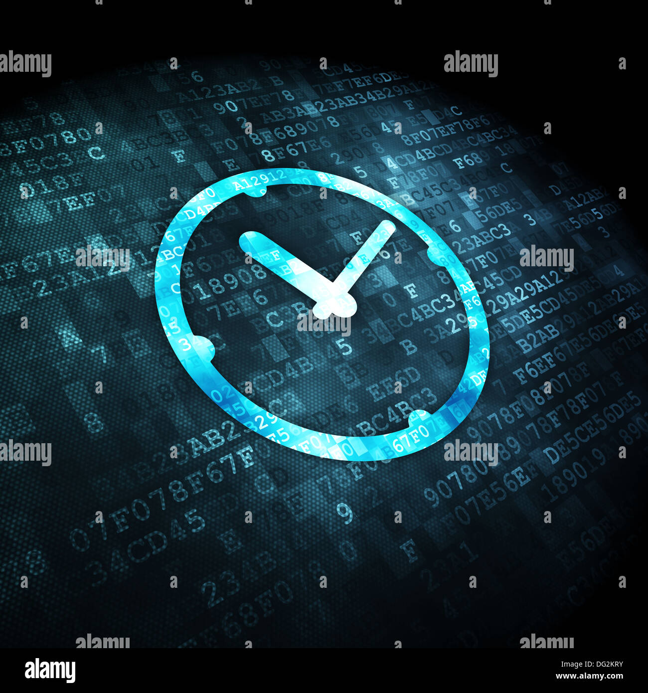 Timeline concept: Clock on digital background Stock Photo - Alamy