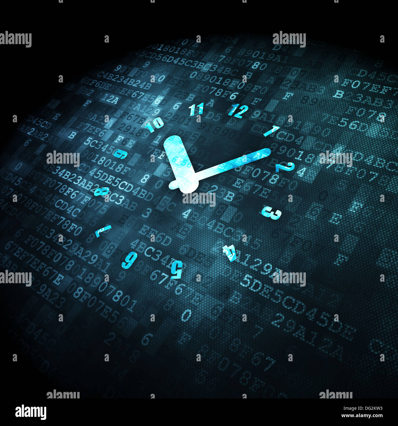 Timeline concept: Clock on digital background Stock Photo - Alamy