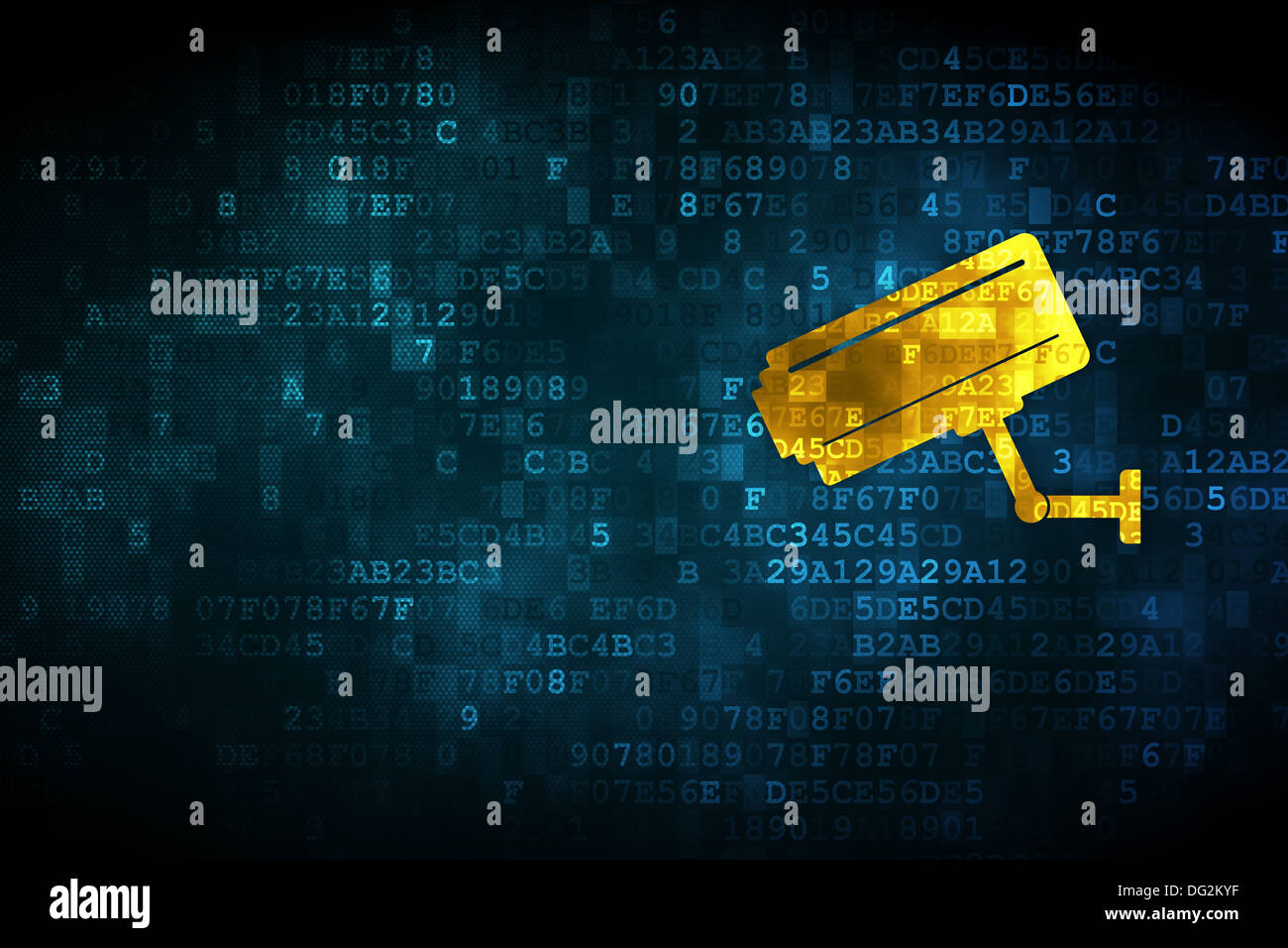 Protection concept: Cctv Camera on digital background Stock Photo - Alamy