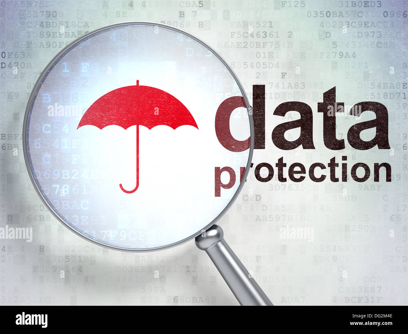 Protection concept: Umbrella and Data Protection with optical gl Stock ...