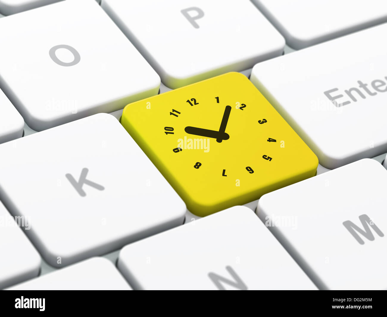 Time concept: Clock on computer keyboard background Stock Photo - Alamy