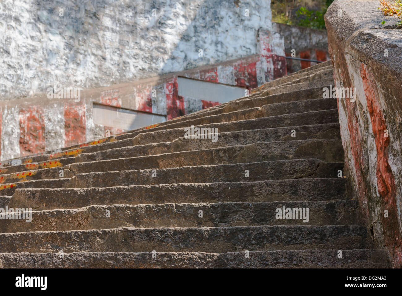 ancient ladder stone to the temple Stock Photo - Alamy