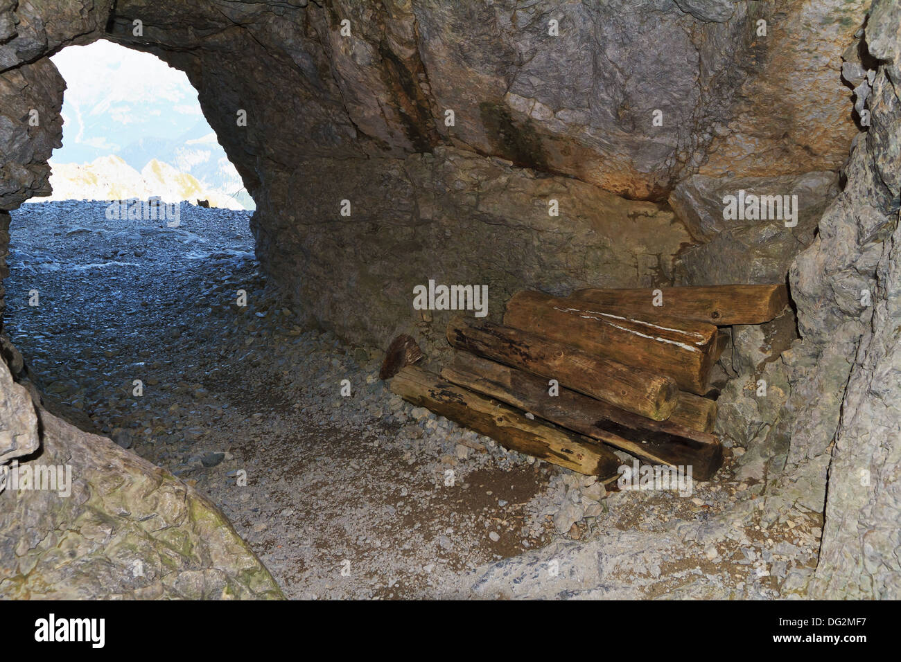 cave built during first world war in Italian Dolomites Stock Photo - Alamy