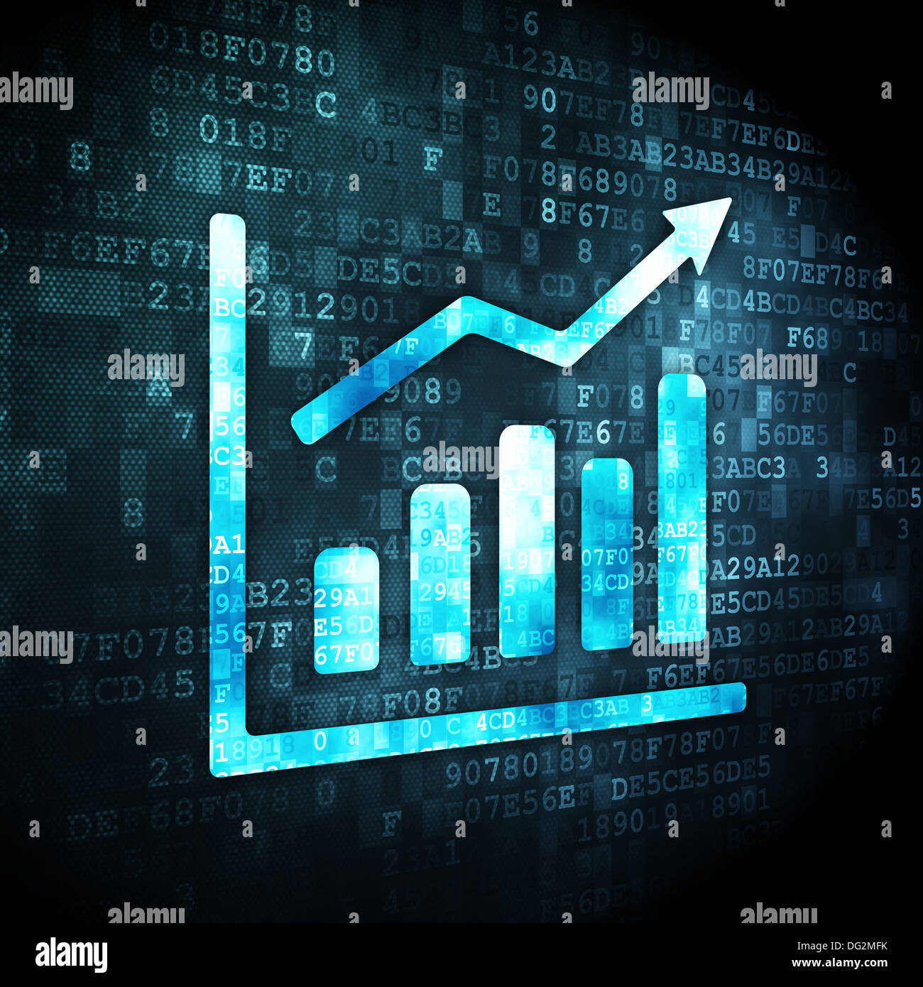 Marketing concept: Growth Graph on digital background Stock Photo - Alamy