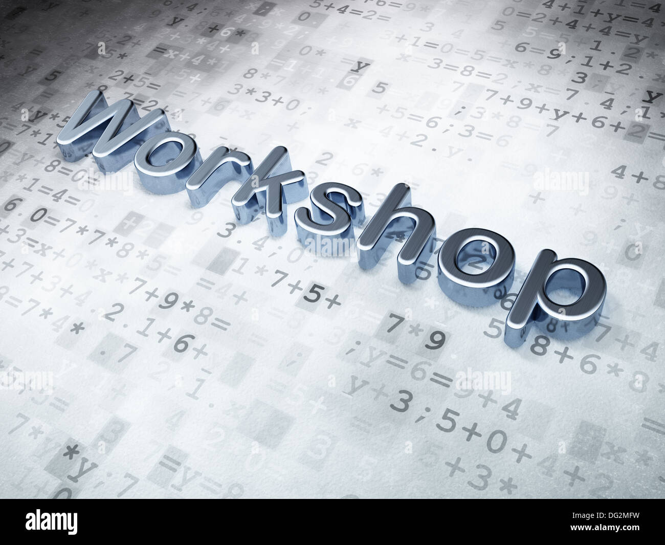 Education concept: Golden Workshop on digital background Stock Photo ...
