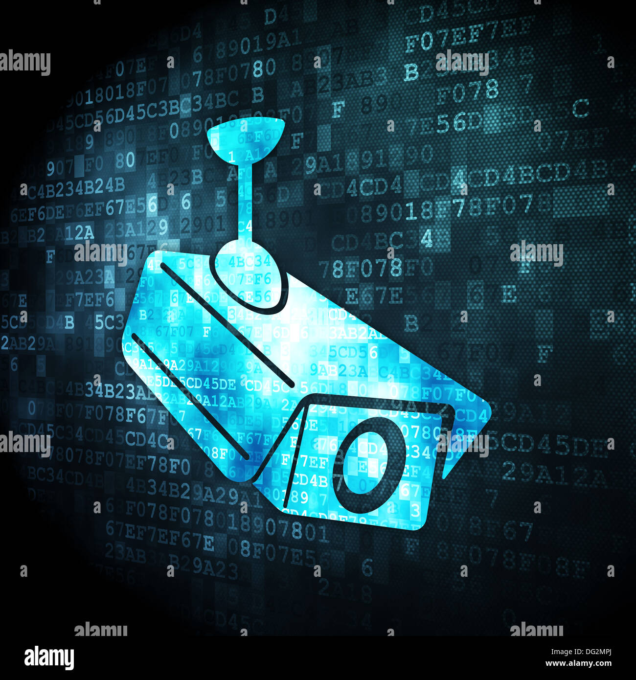 Protection concept: Cctv Camera on digital background Stock Photo - Alamy