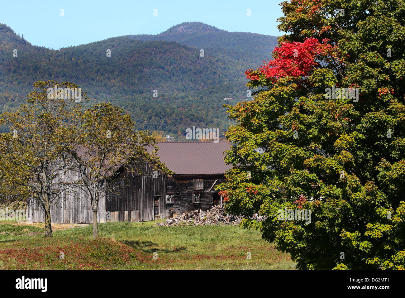 Adirondack State Park autumn fall farm scene Stock Photo - Alamy