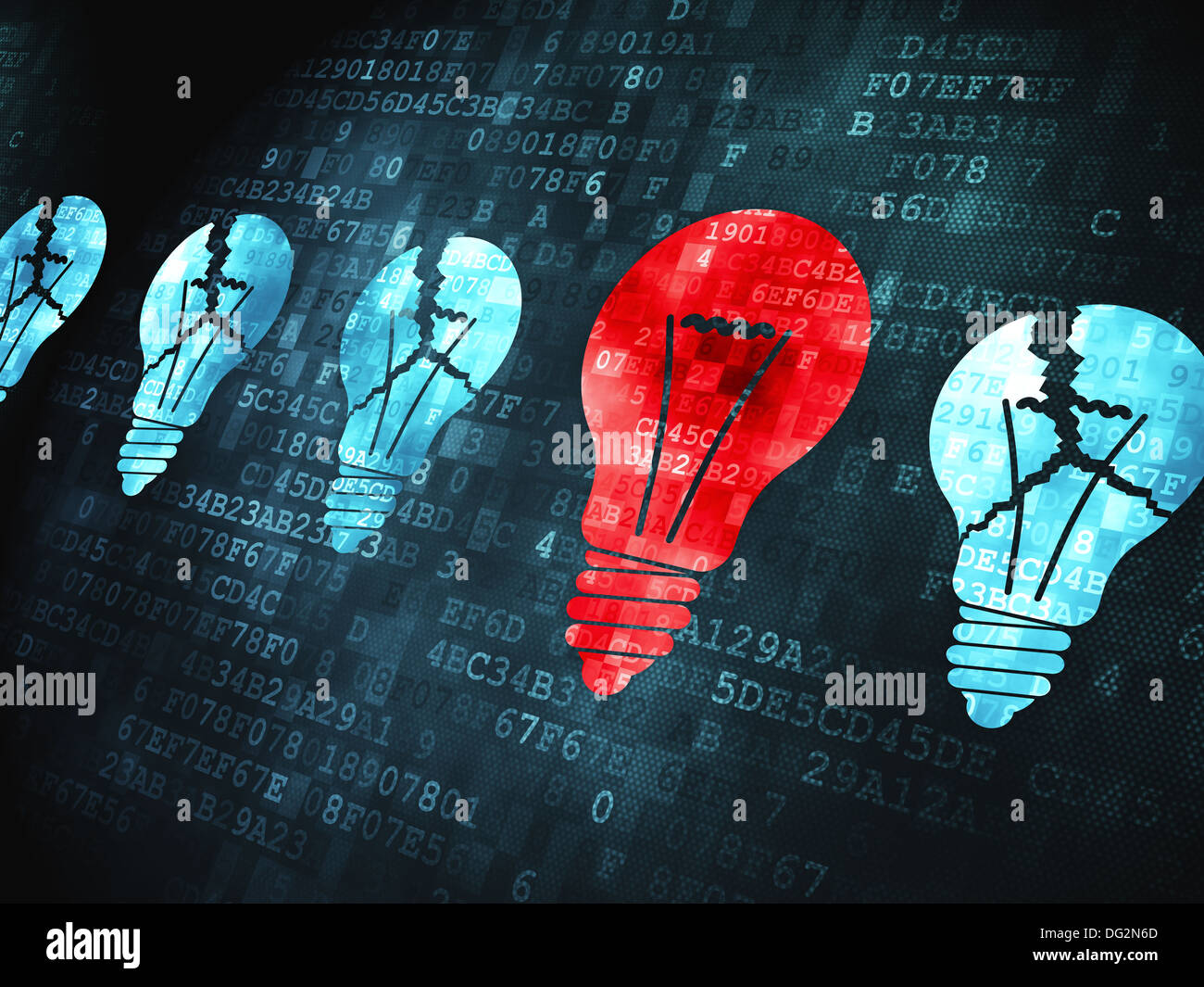 Protection finance concept: Lightbulb on digital background Stock Photo ...