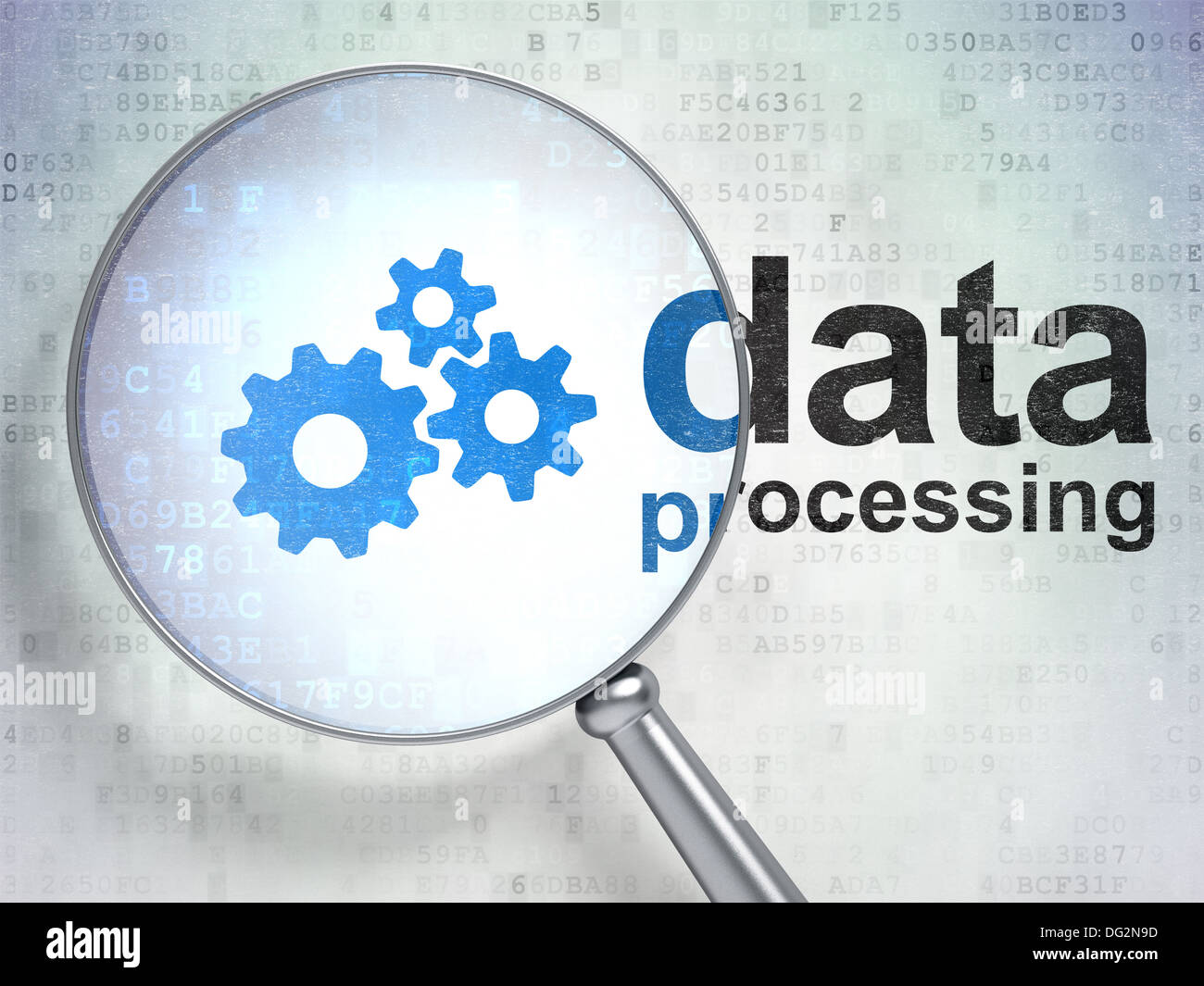 Information concept: Gears and Data Processing with optical glas Stock ...