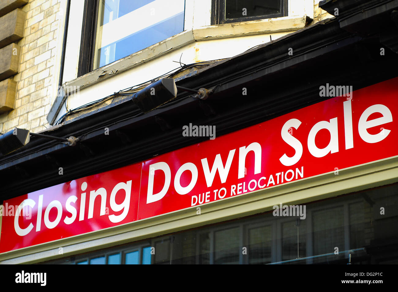 Closing down shop sale sale signs in Harrogate Stock Photo - Alamy