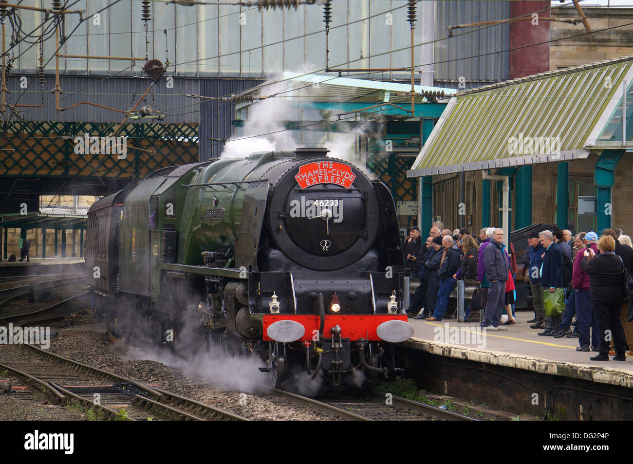 Steam locomotive 'Duchess of Sutherland' 46233 in Carlisle Railway ...