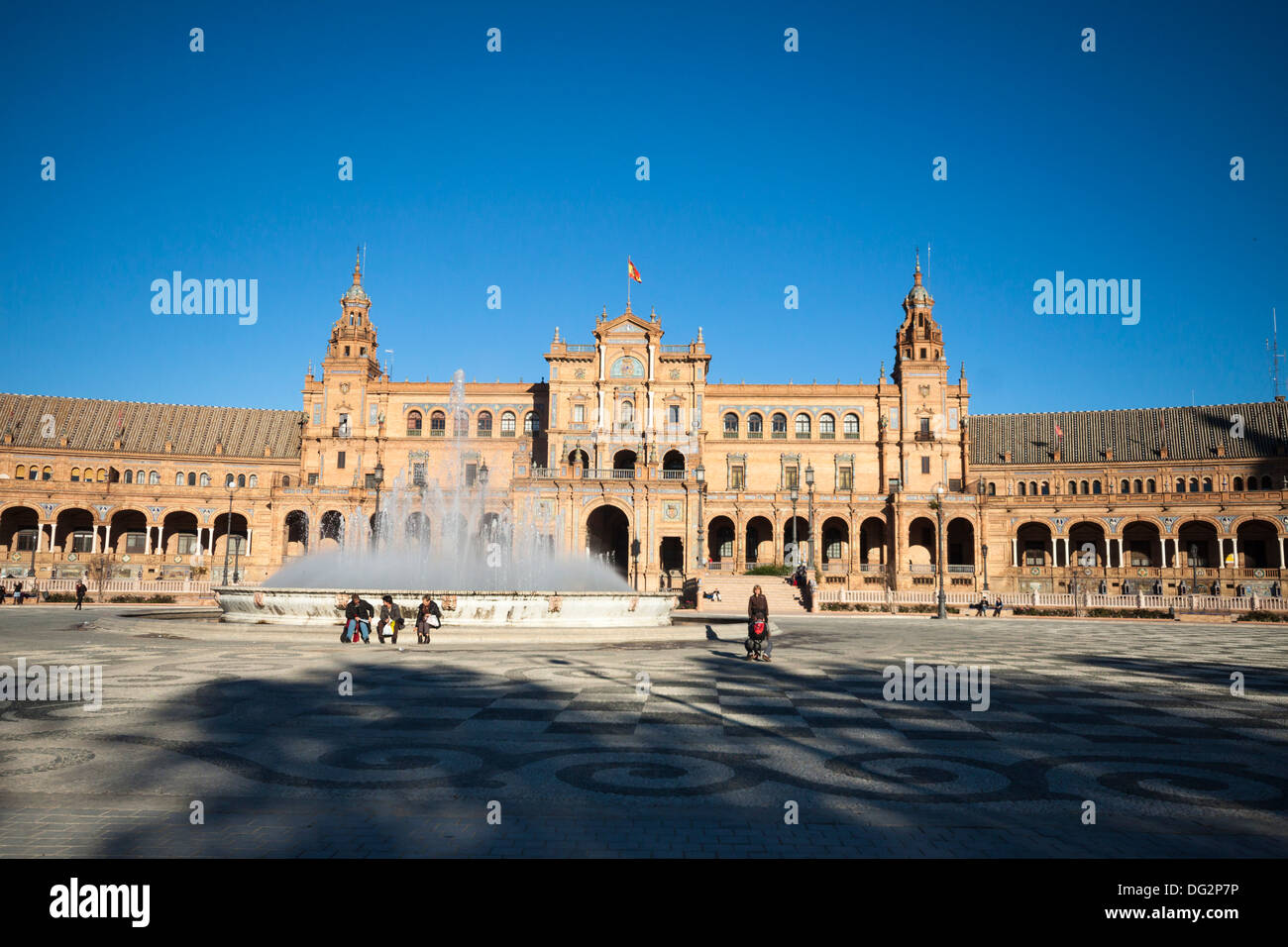 Plaza de Espana the square located in Maria Luisa Park in Seville ...