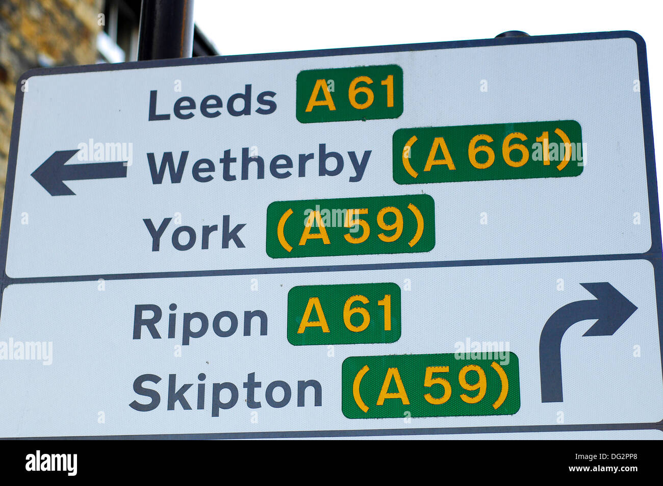 Map of towns and city's in Yorkshire Stock Photo - Alamy
