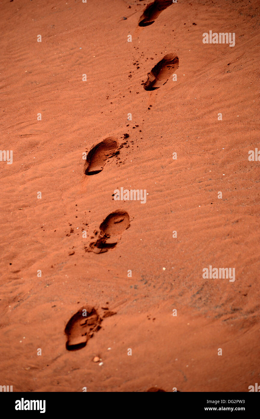 Red footprints hi-res stock photography and images - Alamy