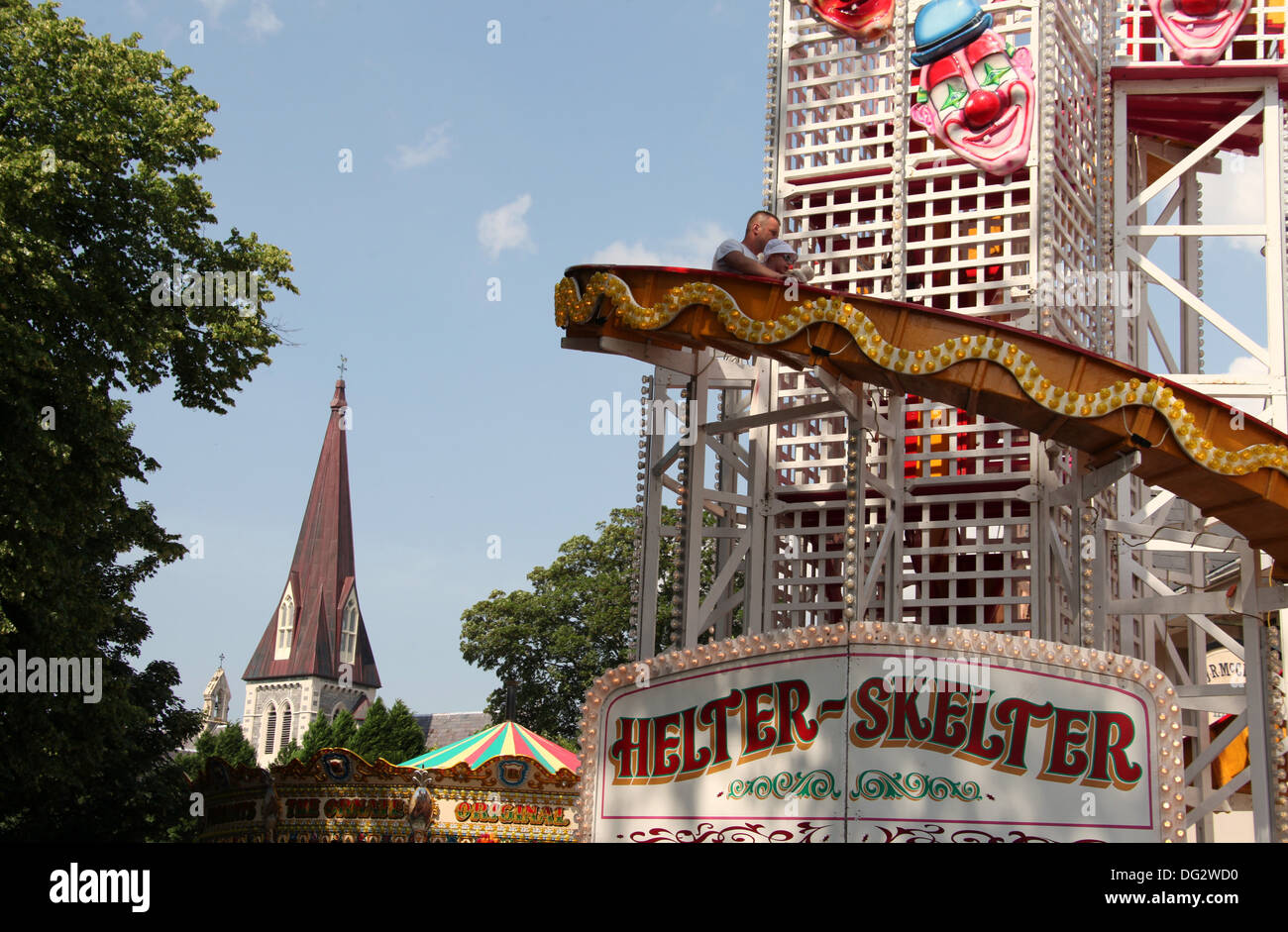 Funfair and Helter Skelter Ride at the Kenmare Food Festival in Ireland ...