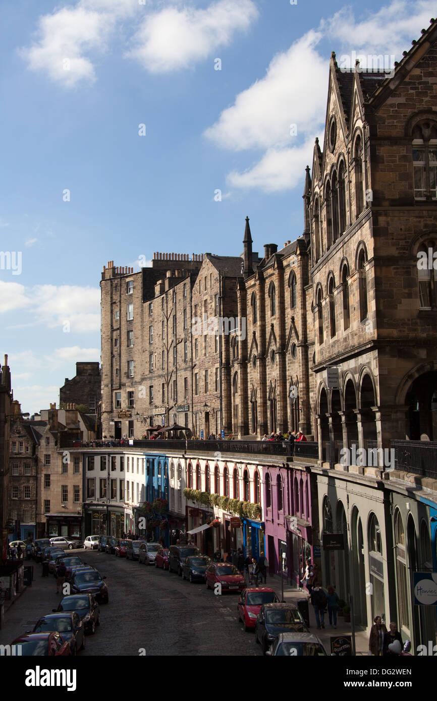 City of Edinburgh, Scotland. Picturesque view of West Bow in Edinburgh ...
