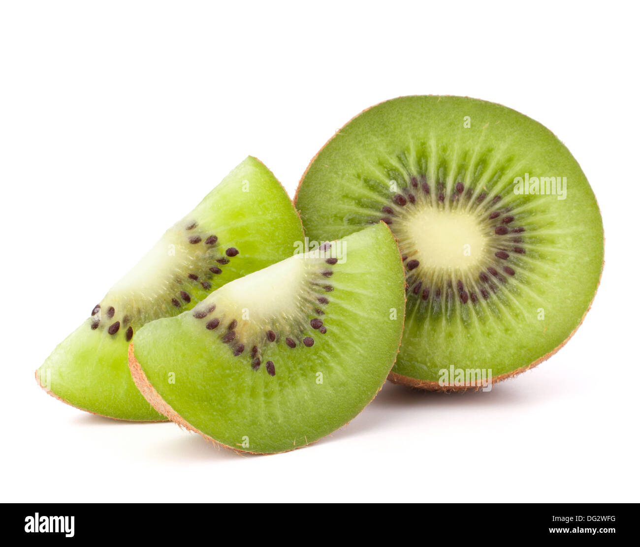 Kiwi fruit sliced segments isolated on white background cutout Stock ...