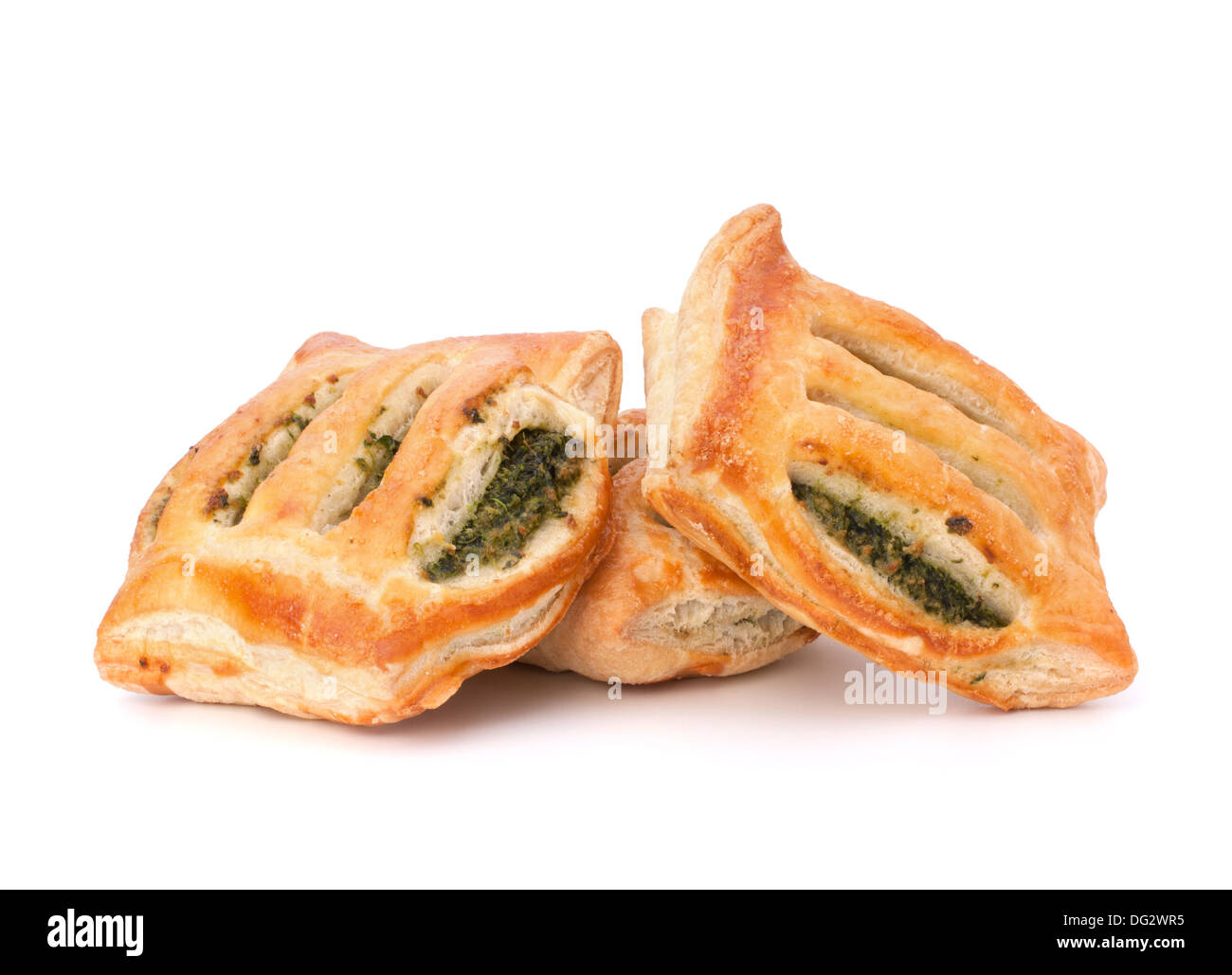 Puff pastry bun isolated on white background. Healthy patty with ...