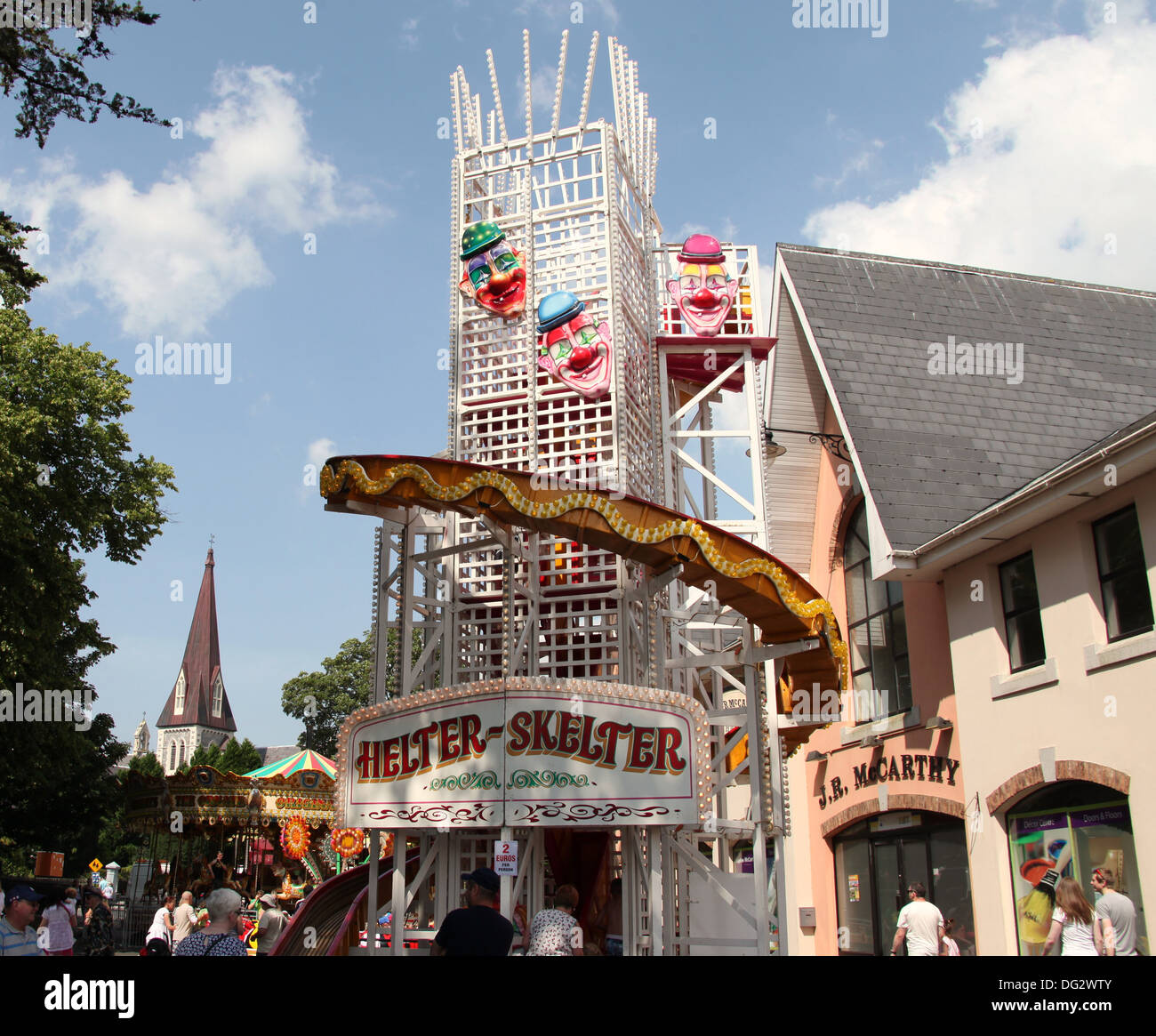 Funfair and Helter Skelter Ride at the Kenmare Food Festival in Ireland ...