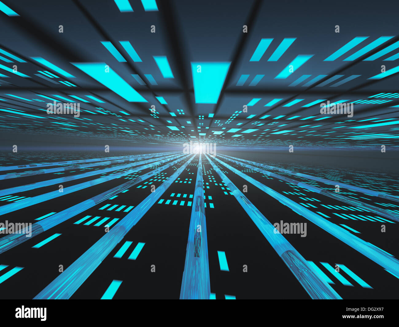 A dark blue electric horizon web power grid background Stock Photo - Alamy