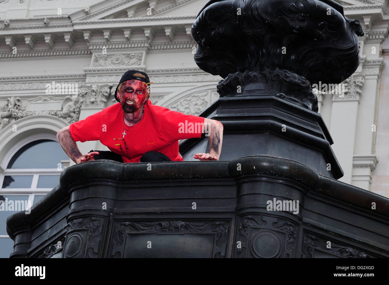 London, UK. 12th Oct 2013. Hundreds of Zombie roaming around centre ...