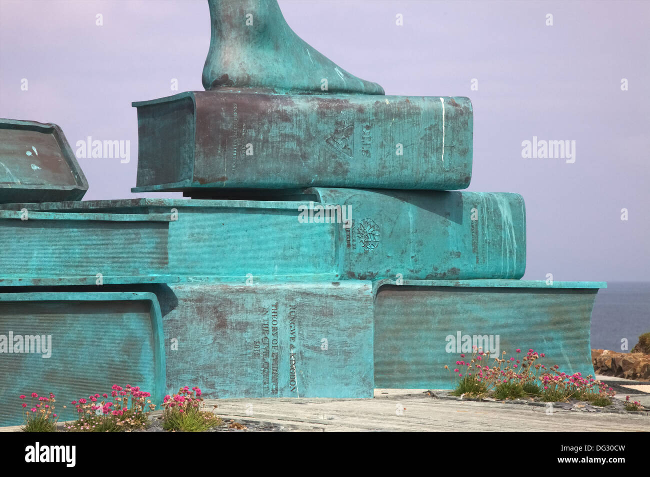 Detail of legal books forming part of the plinth - 'Verity' statue by ...