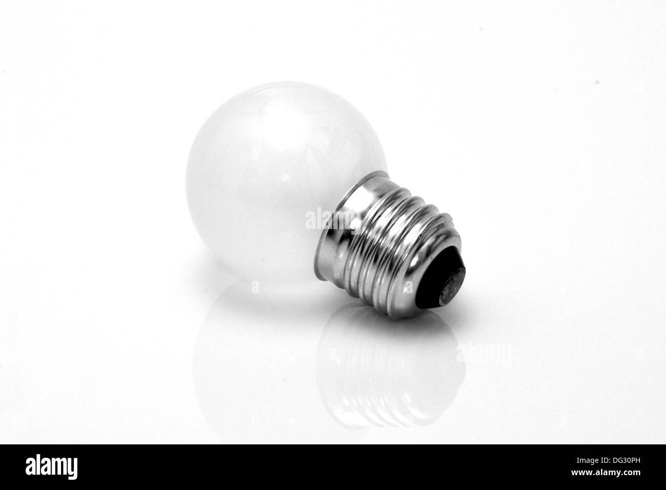 Electrical light bulb Isolated on white background. B&W Stock Photo - Alamy