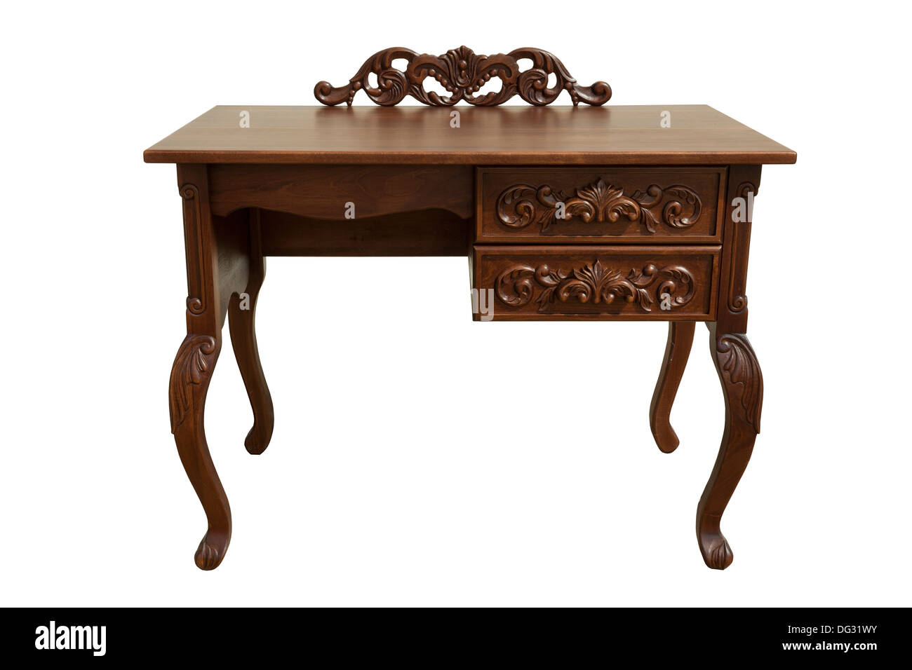 wood bedside table on white background Stock Photo - Alamy