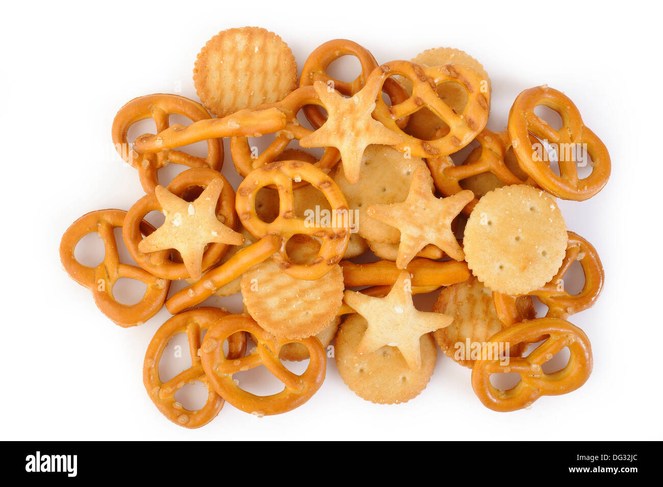 mixed crackers on white background Stock Photo - Alamy