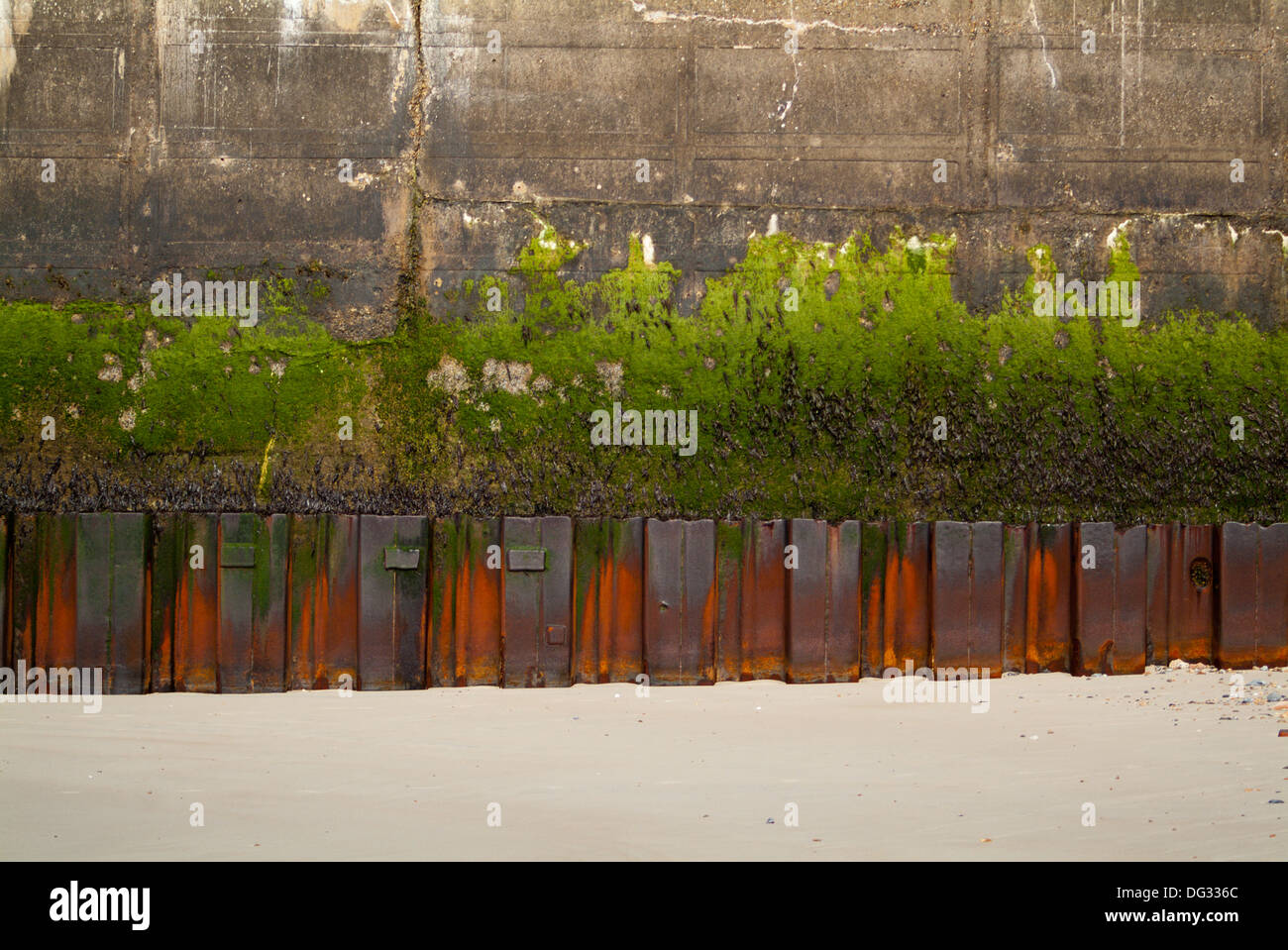 Sea defences on harbour wall Shoreham Port Stock Photo - Alamy