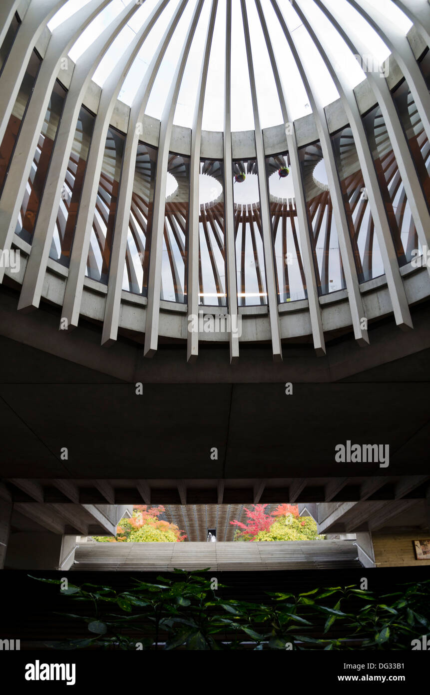 View of the glass rotunda on the Burnaby, BC campus of Simon Fraser ...