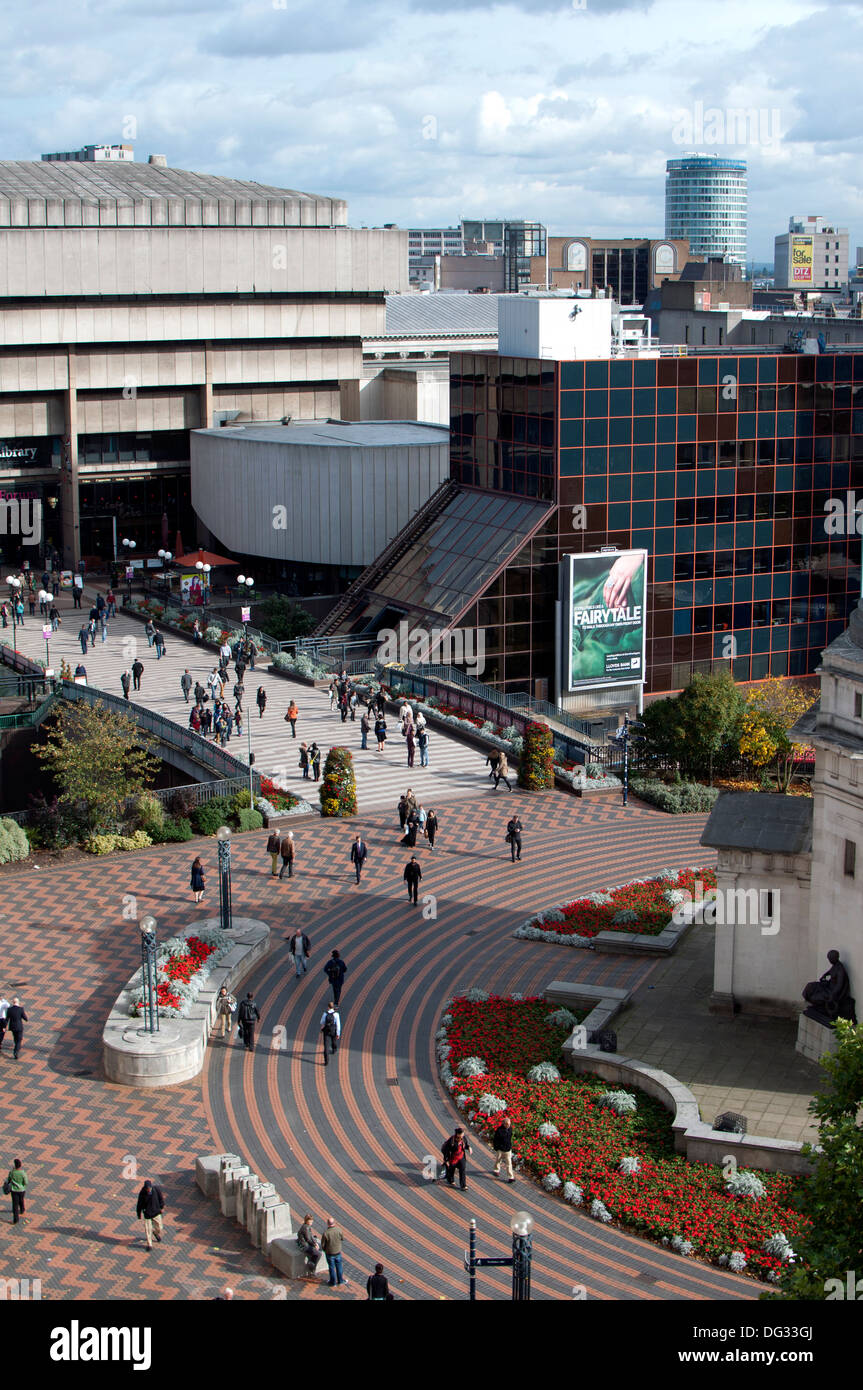 Centenary Square from the Library of Birmingham rooftop garden, UK ...