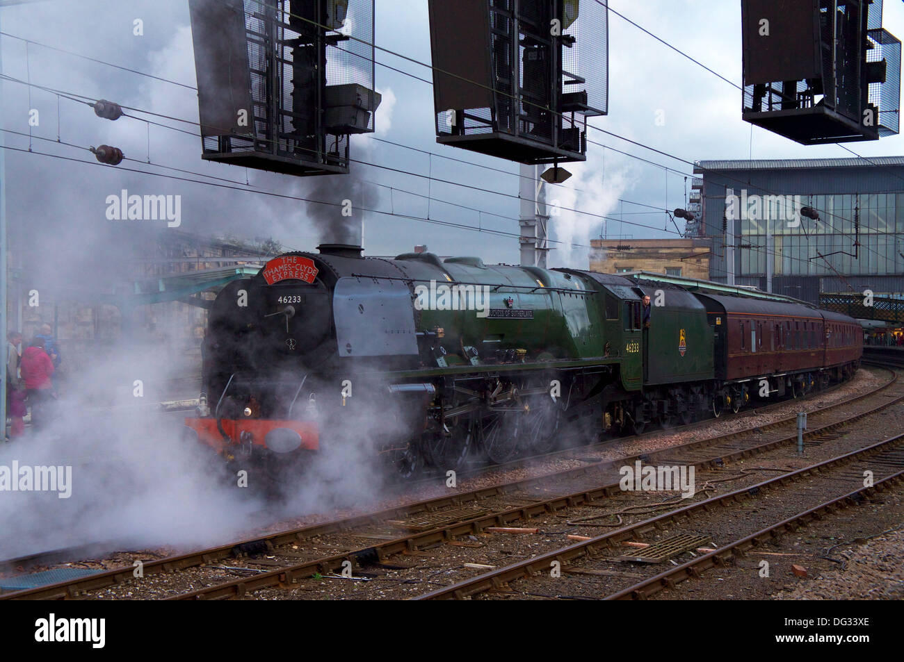 Steam locomotive 'Duchess of Sutherland' 46233 in Carlisle Railway ...