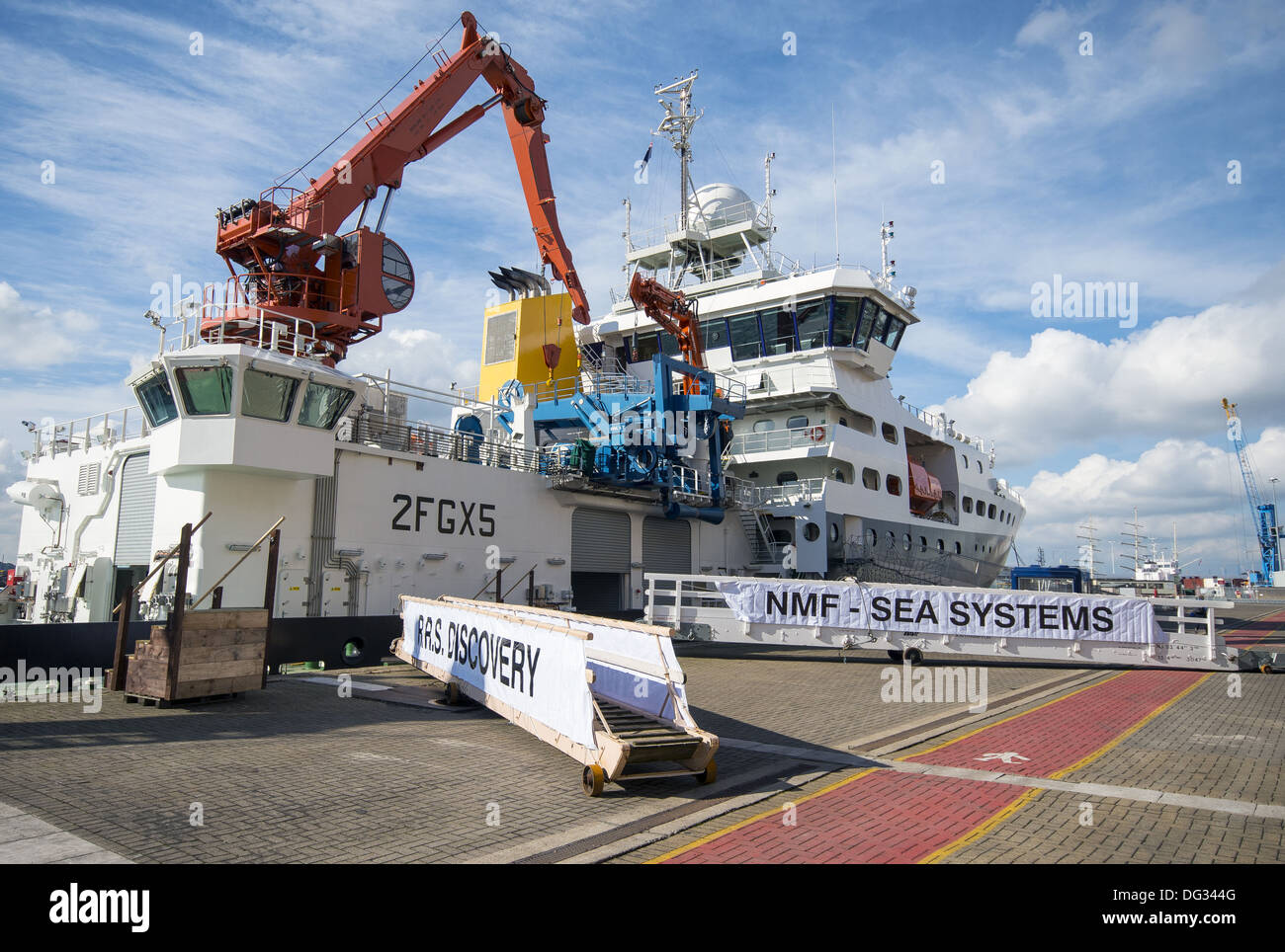 The new RRS Discovery at home in Empress Dock next to the National ...