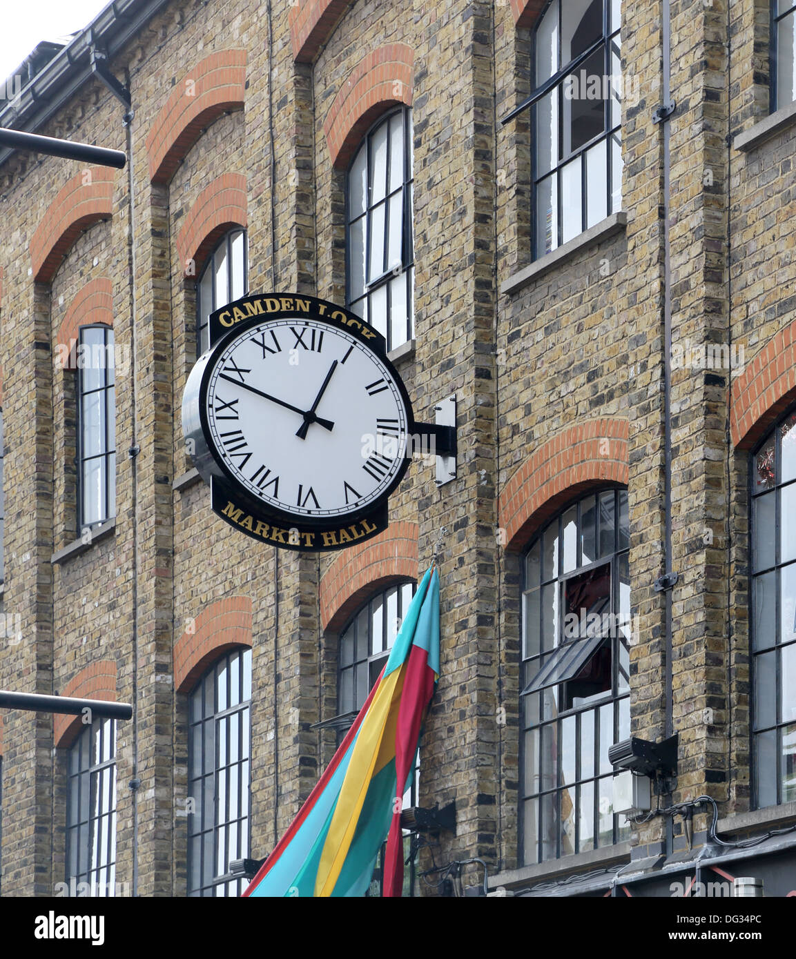 clock at camden market and lock in camden town london Stock Photo - Alamy