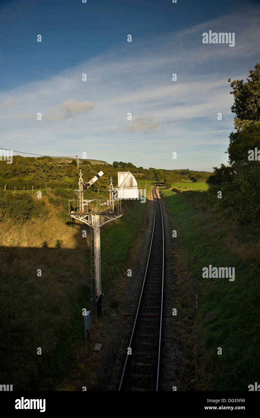 The railway line near Harman's Cross Station on the Swanage Railway ...