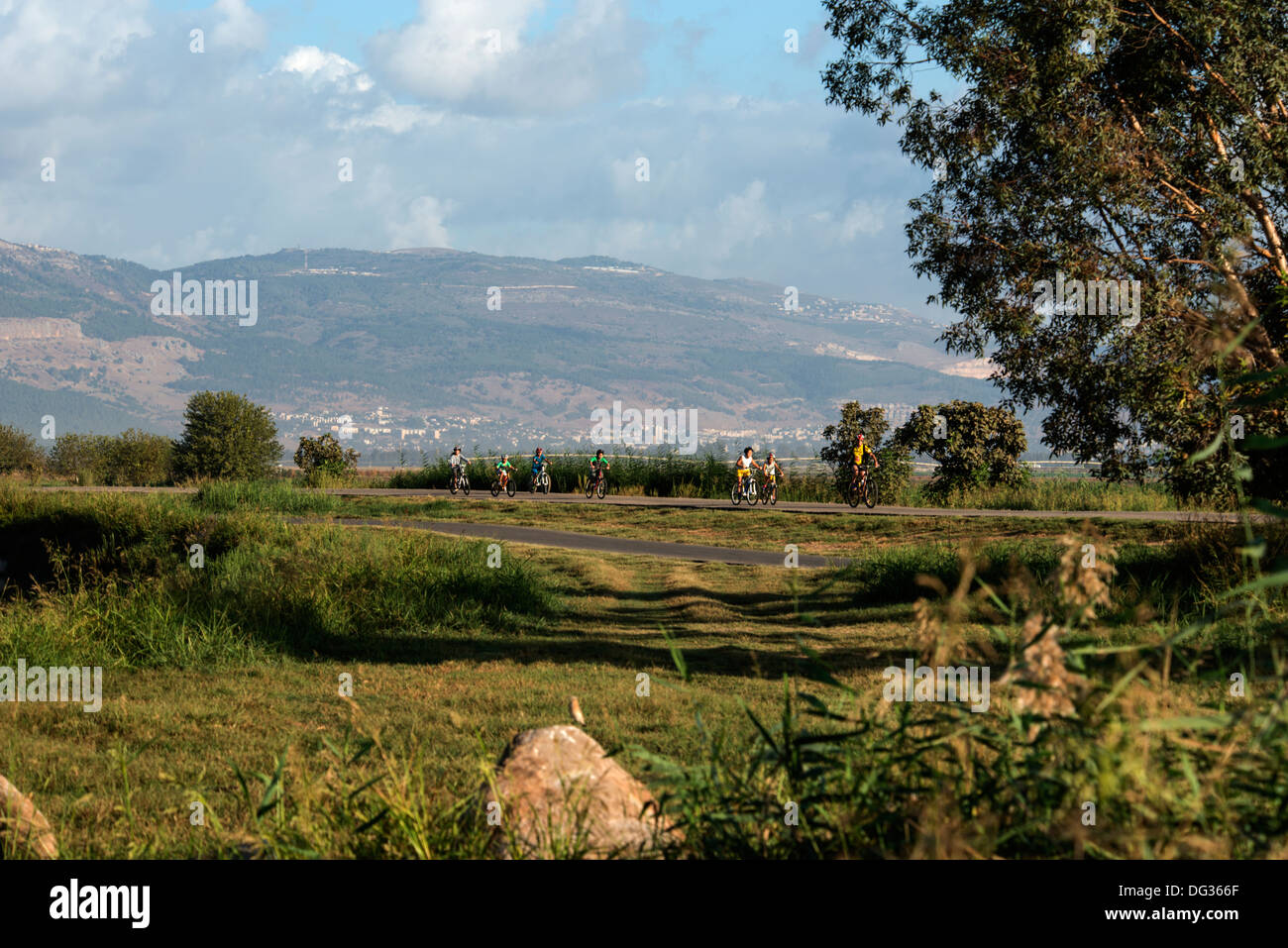 riders in the Hula Park reserve Israel Stock Photo - Alamy